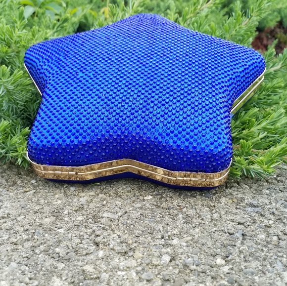 Alessia | Bags | Alessia Royal Blue Crystal Star Purse Clutch New ...
